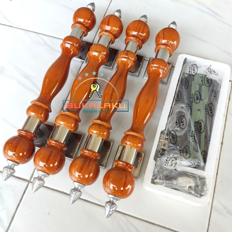 Jual handle pintu rumah 1set isi 4 dan kunci silinder/model handle ...