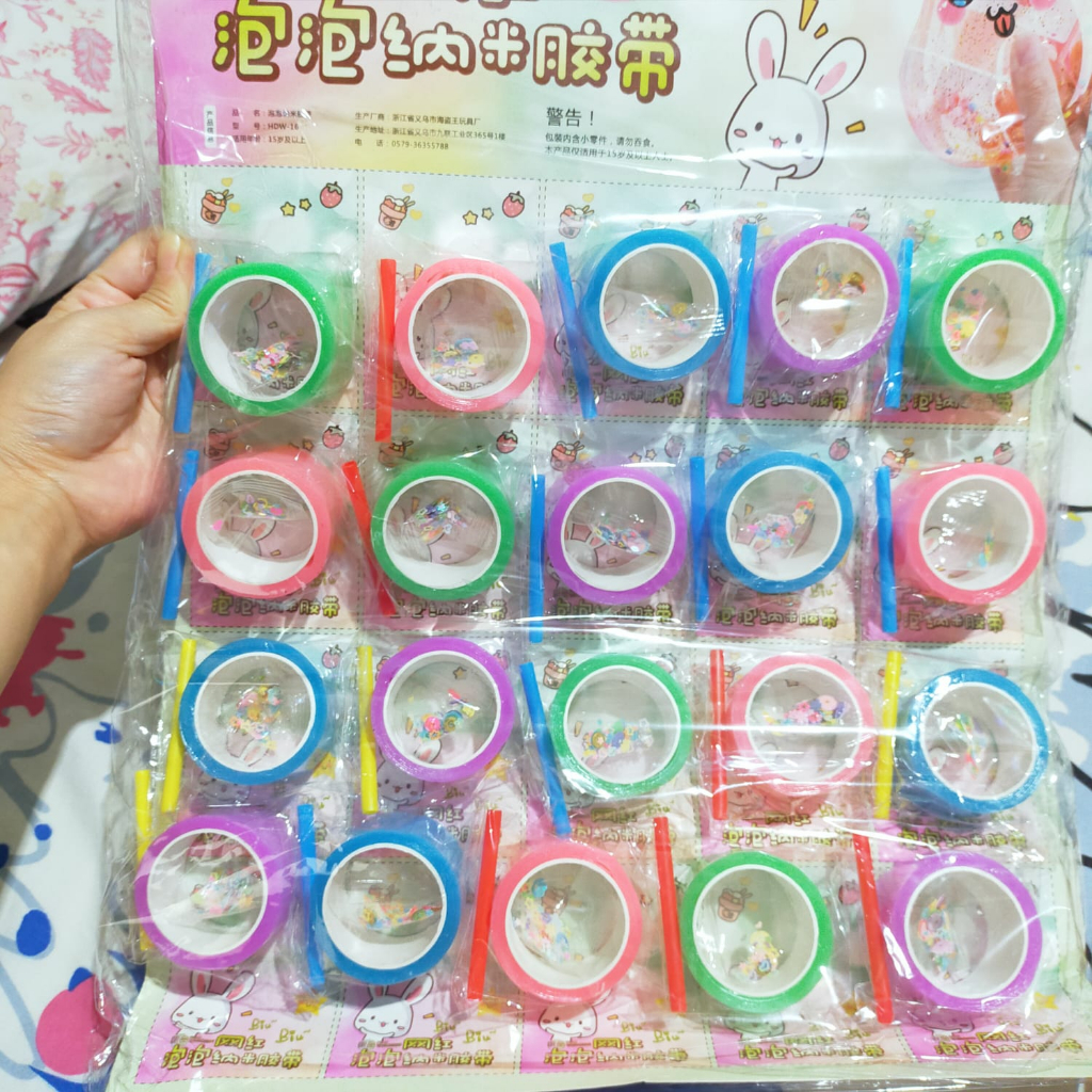 Jual MAINAN DIY BALON TIUP BUBBLE NANO BLOW BUBBLES PASTE TAPE MANIK ...
