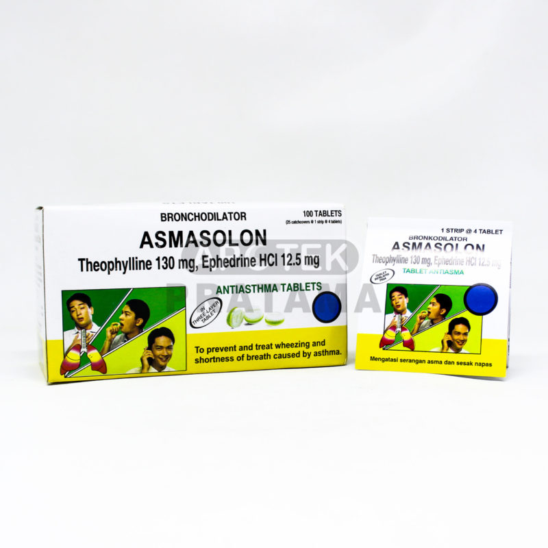 Jual ASMASOLON 1 STRIP 4 TABLET/ OBAT ANTI ASMA/ MELEGAKAN SALURAN ...