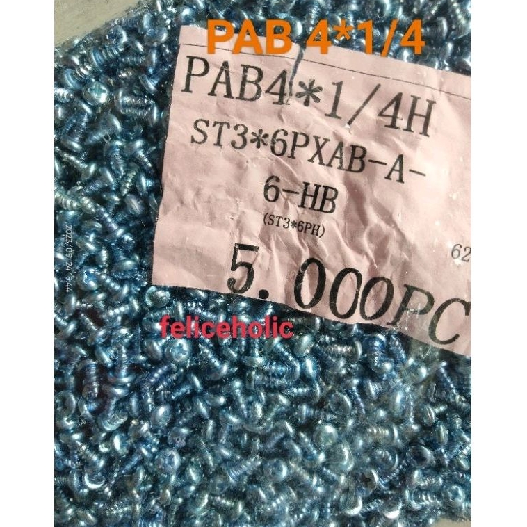 Jual (PAB 4x1/4) SEKRUP / SKRUP / BAUT / TAPPING KEPALA BULAT PAB 4x1/4 ...