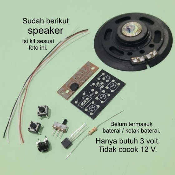 Jual Kit rangkaian elektronik DIY sirine alarm 4 suara PCB komponen n ...
