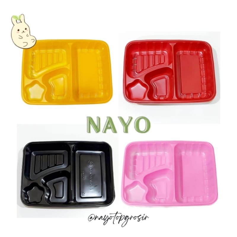 Jual Bento mika 4 sekat/Box bento/Lunch box mika/Tempat makan bento ...