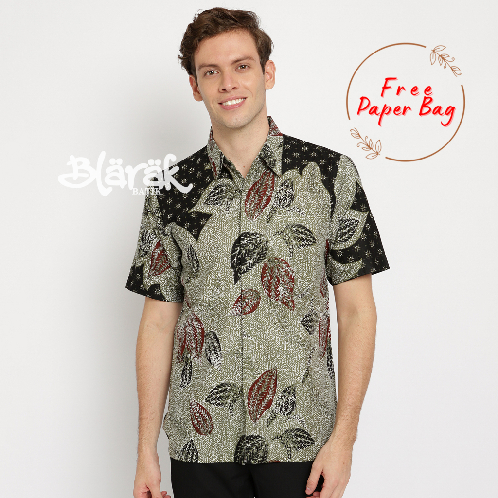 Jual BLARAK - Baju Batik Pria Wiraka Abu Abu | Shopee Indonesia