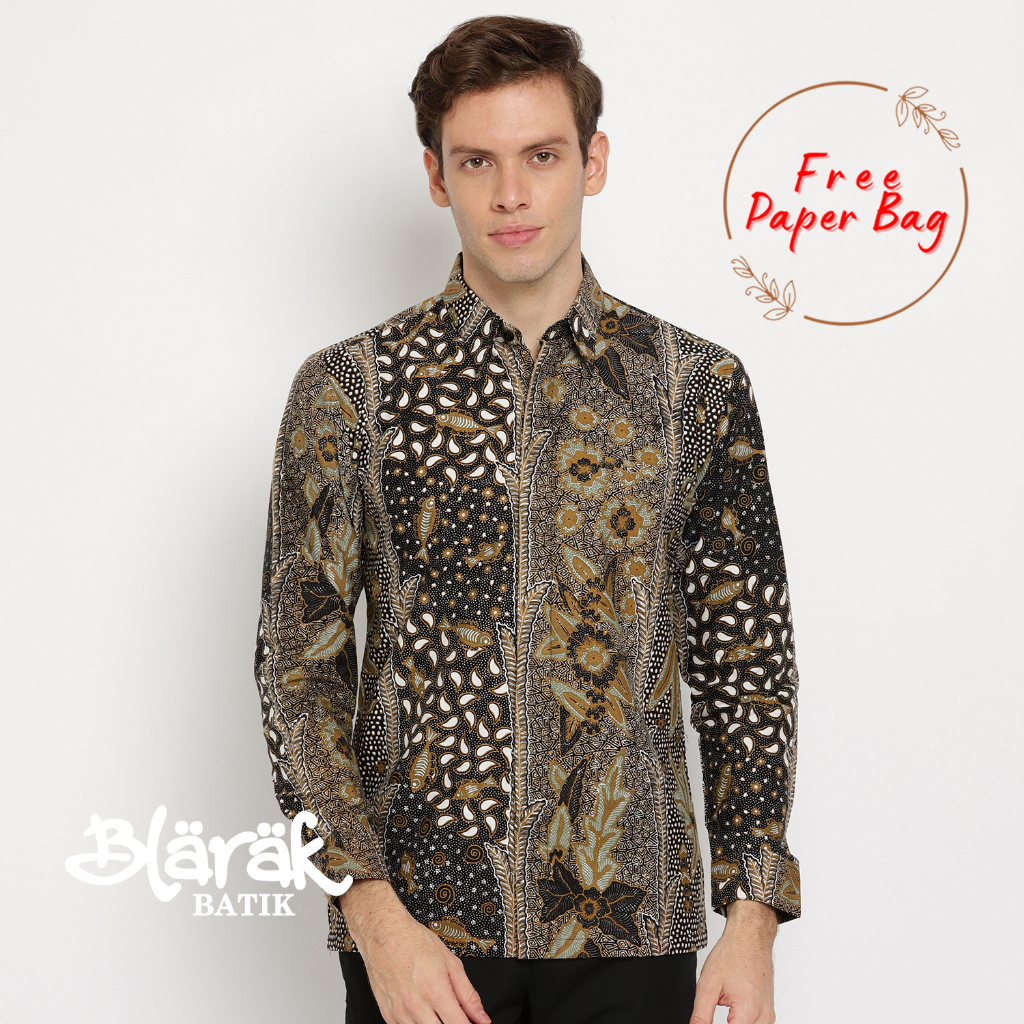 Jual BLARAK - Baju Batik Pria Bajra Cokelat | Shopee Indonesia