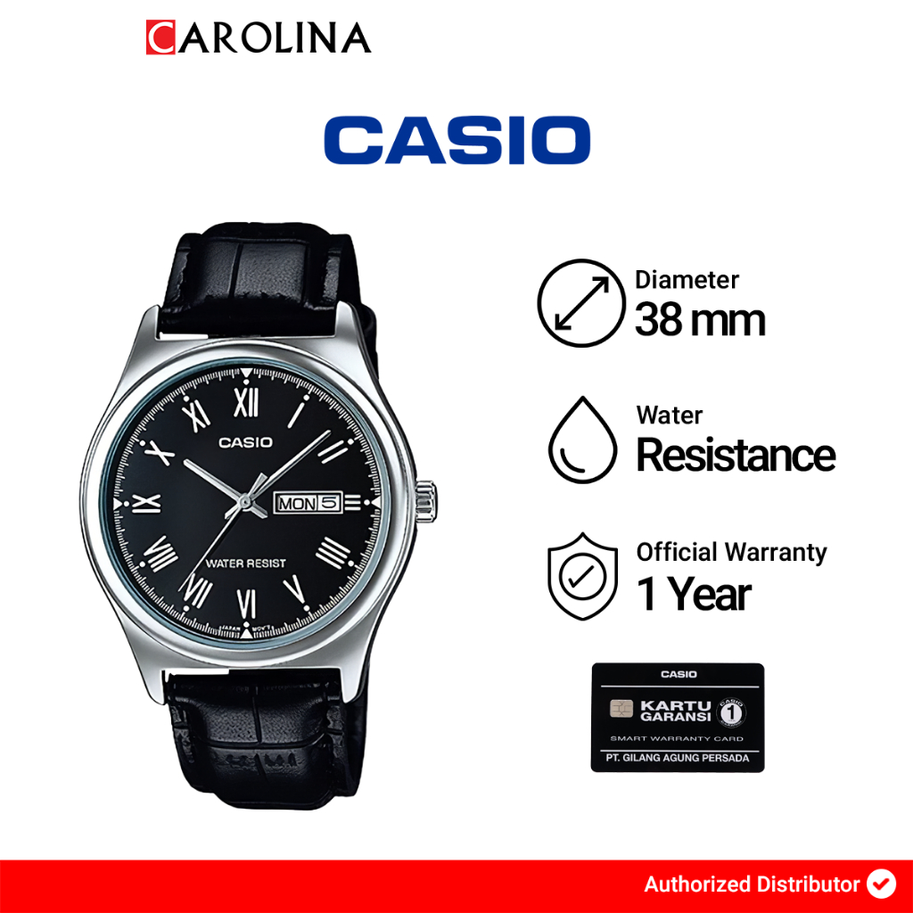 Jual Jam Tangan Pria Casio General MTP-V006L-1B Black Dial Black ...