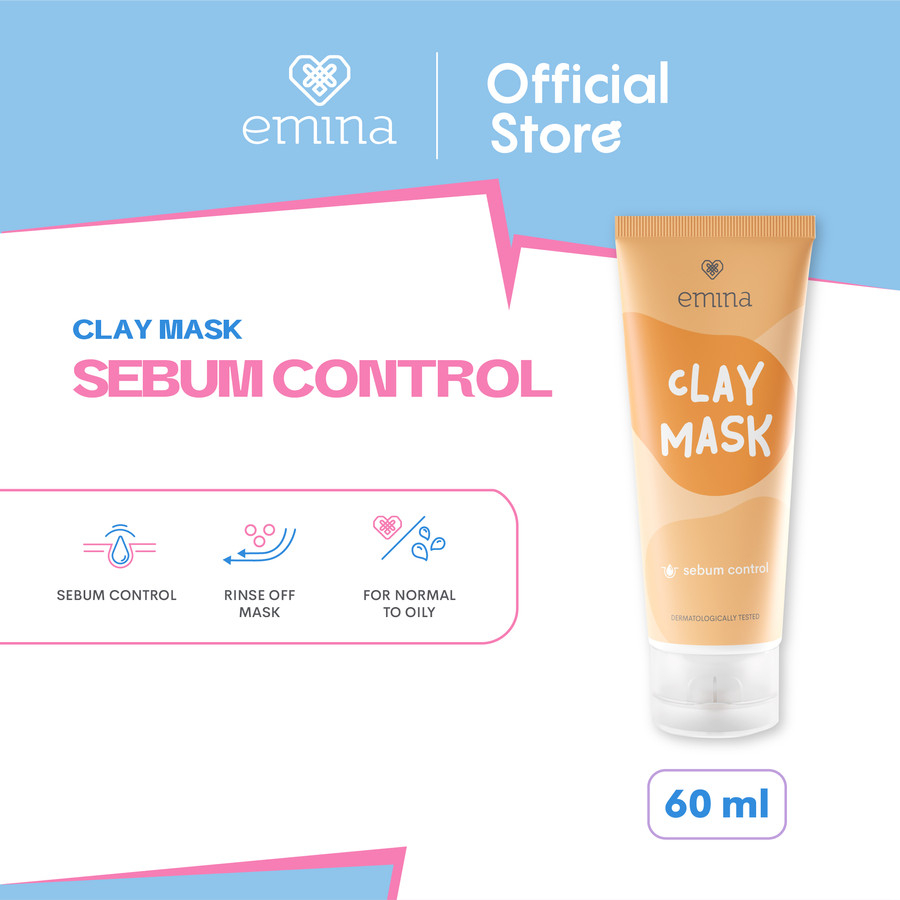 Jual Emina Clay Mask Brightening 60ml | Sebum Control | Soothe & Smooth ...