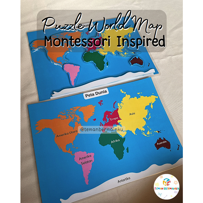 Jual Puzzle World Map Montessori Inspired | Shopee Indonesia