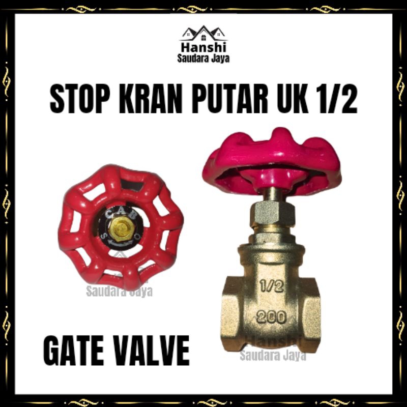Jual Gate Valve Kuningan 1/2 Inch - Stop Kran Putar Kuningan | Shopee Indonesia