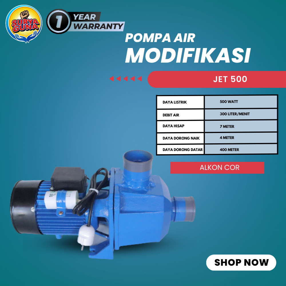 Jual MESIN POMPA AIR MODIFIKASI TYPE JET 500 PIPA 2 DIM HEMAT LISTRIK ...