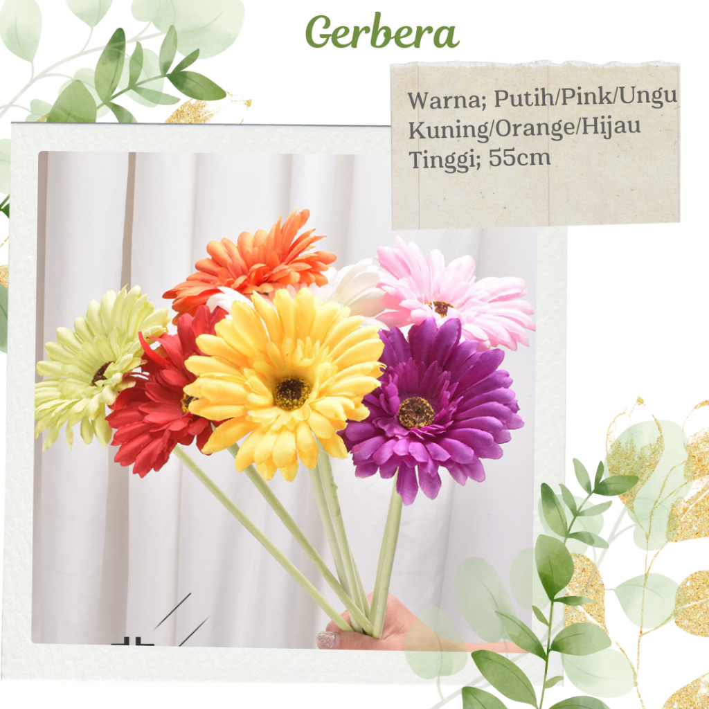 Jual Bunga Artifisial Premium Bunga Gerbera 55cm | Shopee Indonesia