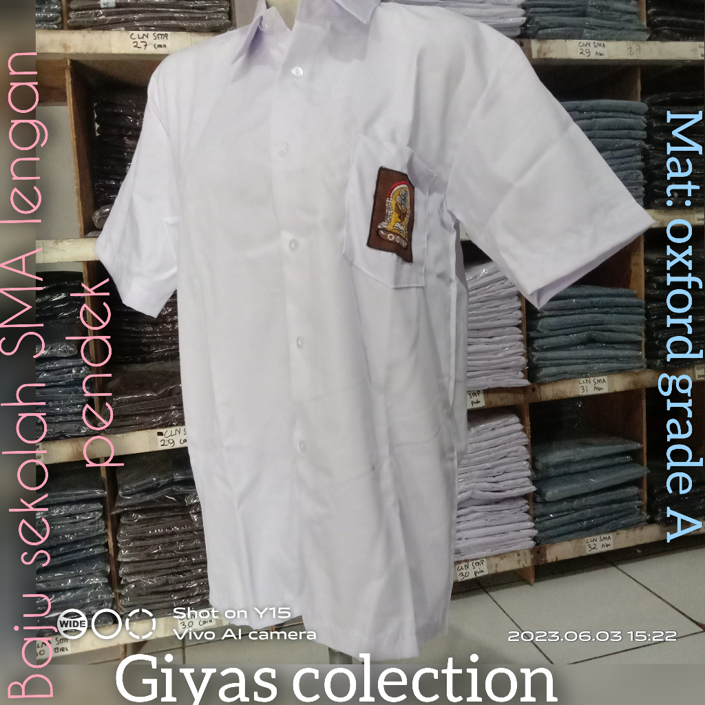 Jual SERAGAM SEKOLAH SMU/SMK BAJU PUTIH LENGAN PENDEK SMU BAJU SERAGAM ...