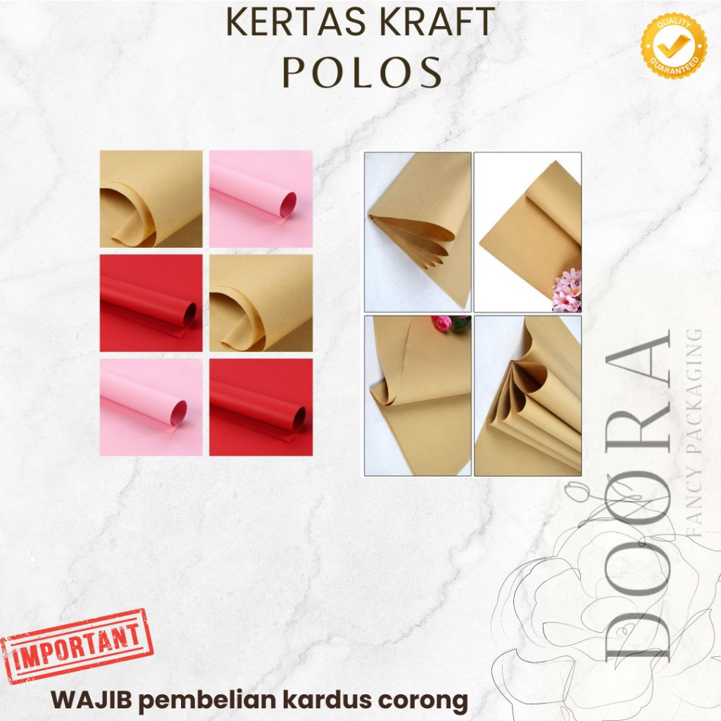 Jual Kertas Kraft Polos/ Kertas Vintage/ Wrapping Kraft Paper [20lembar ...