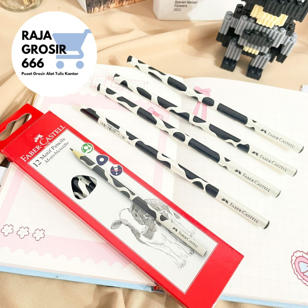 Jual Pensil 2B Faber Castell Motif Sapi ORIGINAL (1pcs) Pencil 2B Cow ...