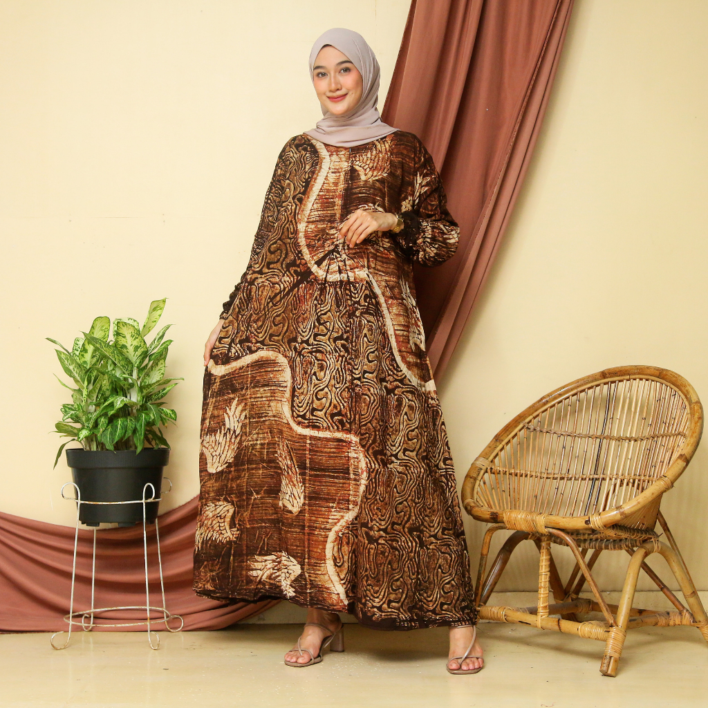 Jual Merapi Batik - Baju Busana Muslim Cewek Gamis Coklat ,Rayon Super ...