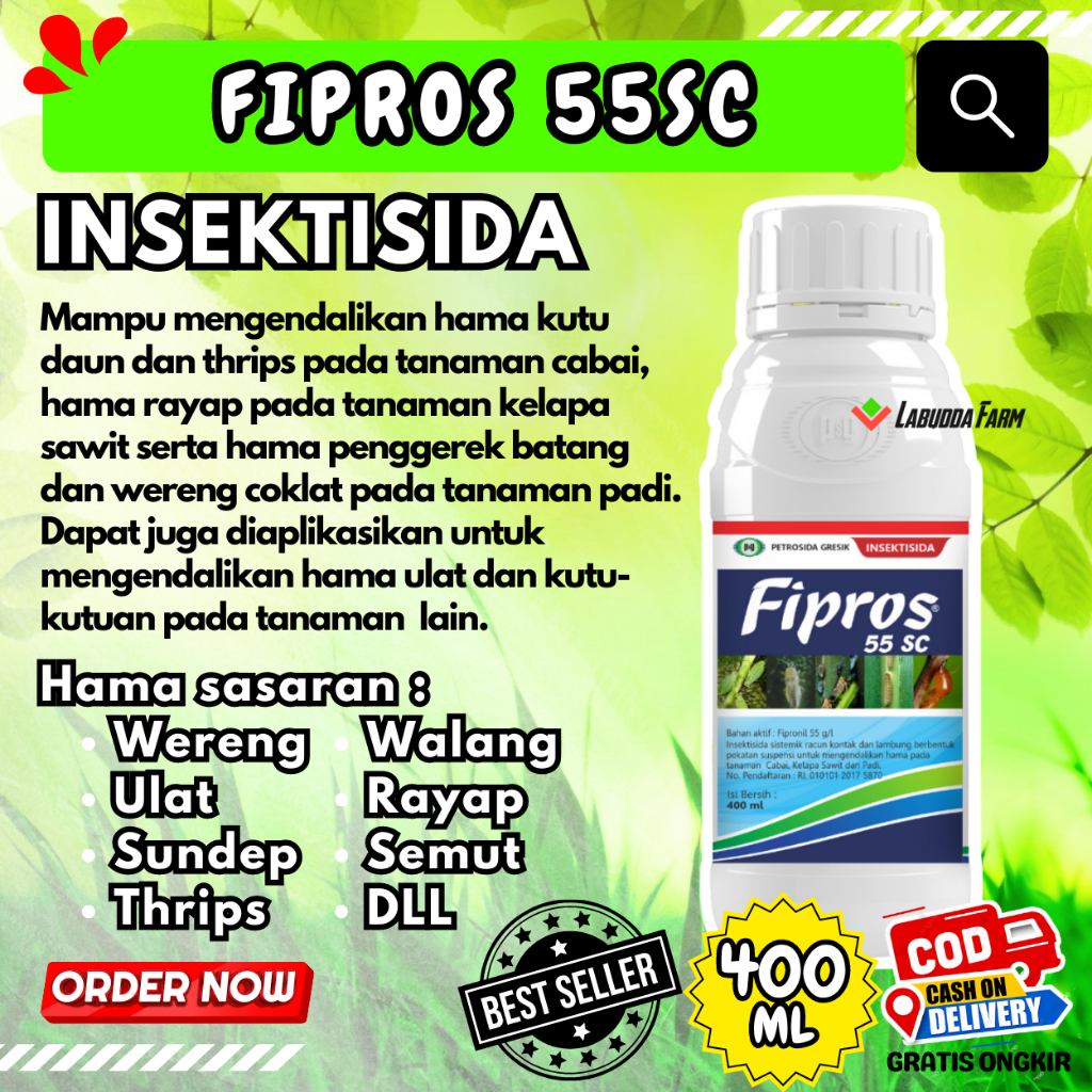Jual Fipros 55 SC 400ml Insektisida Sistemik Obat Hama Tanaman ...