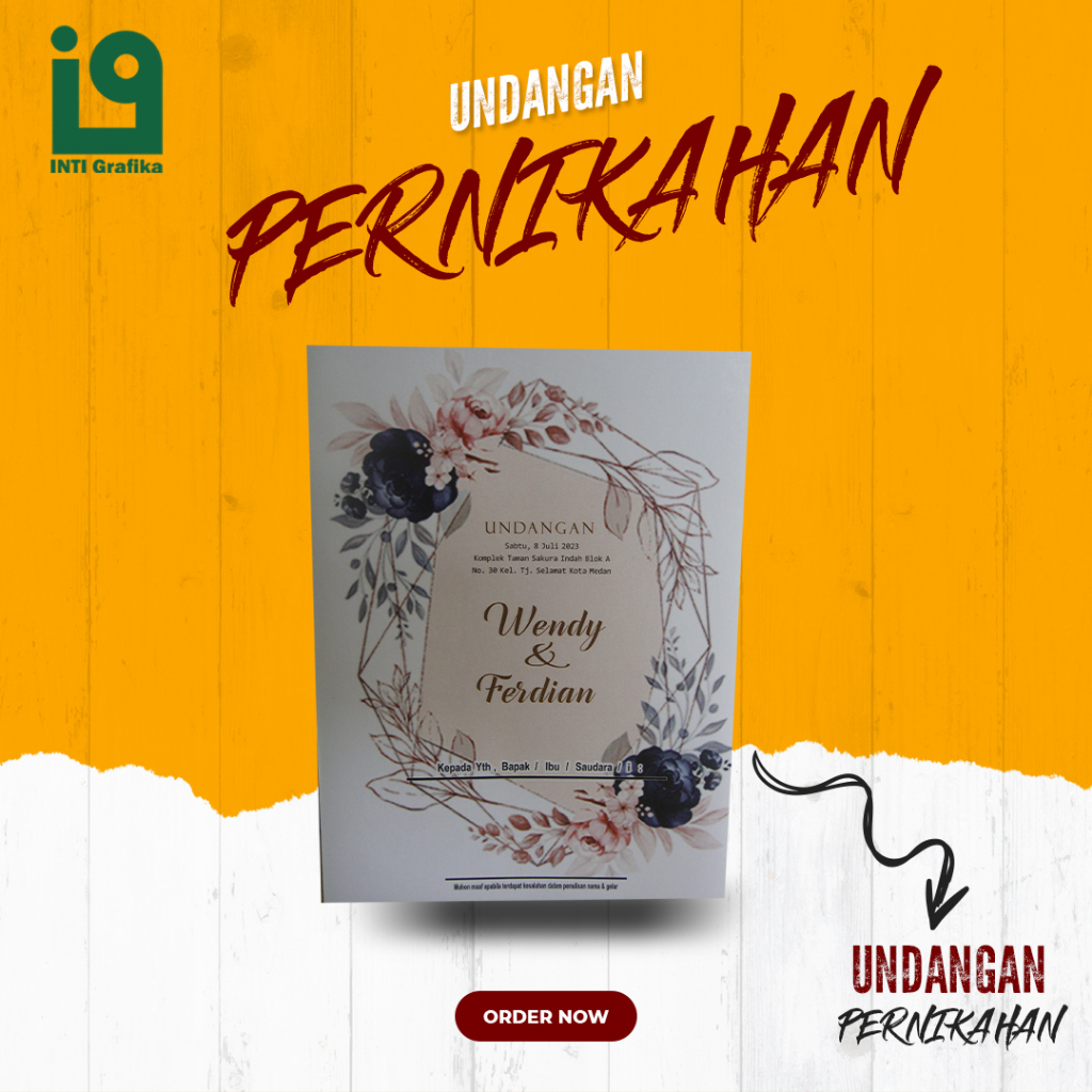 Jual Undangan Pernikahan Soft Cover Lipat Tiga Full Color | Shopee ...