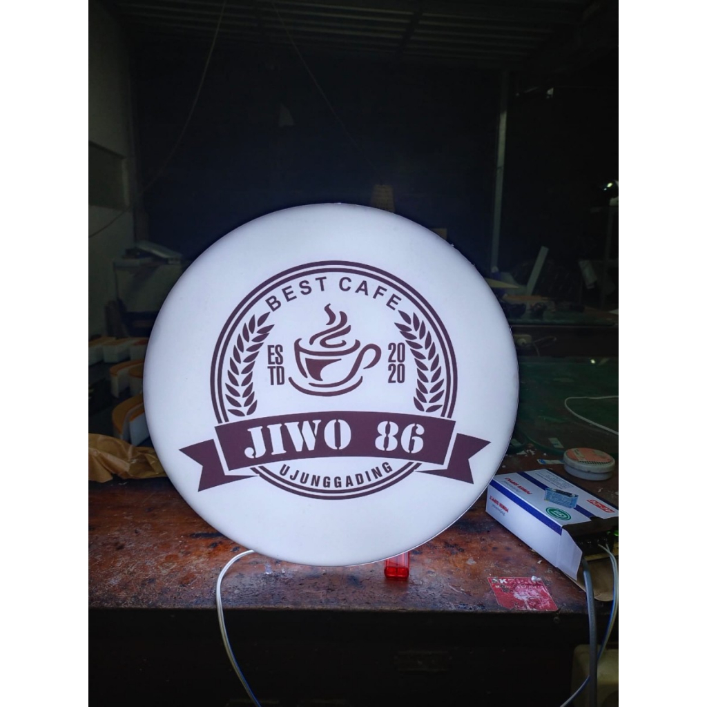 Jual NEON BOX NYALA BULAT LED DIAMETER 30CM | Shopee Indonesia