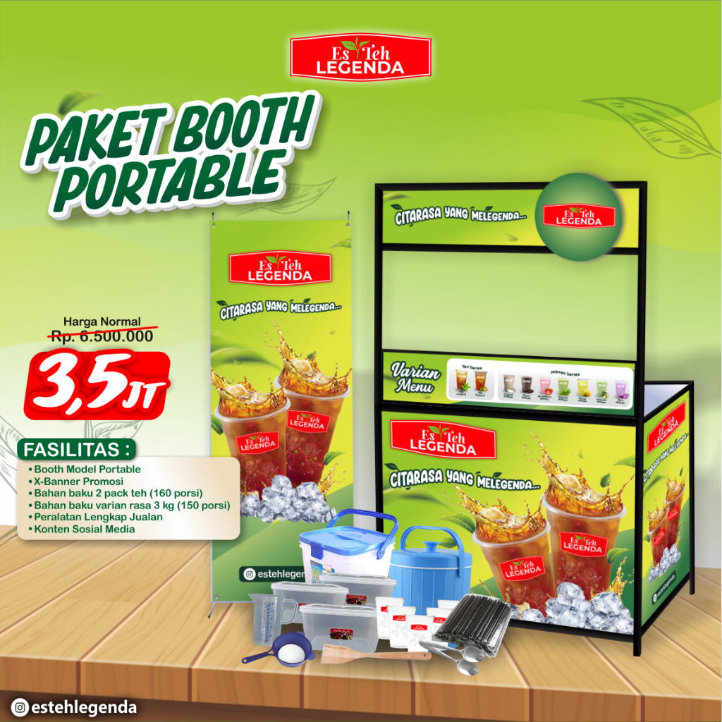 Jual PAKET KEMITRAAN ES TEH LEGENDA BOOTH PORTABLE / PAKET BISNIS ...