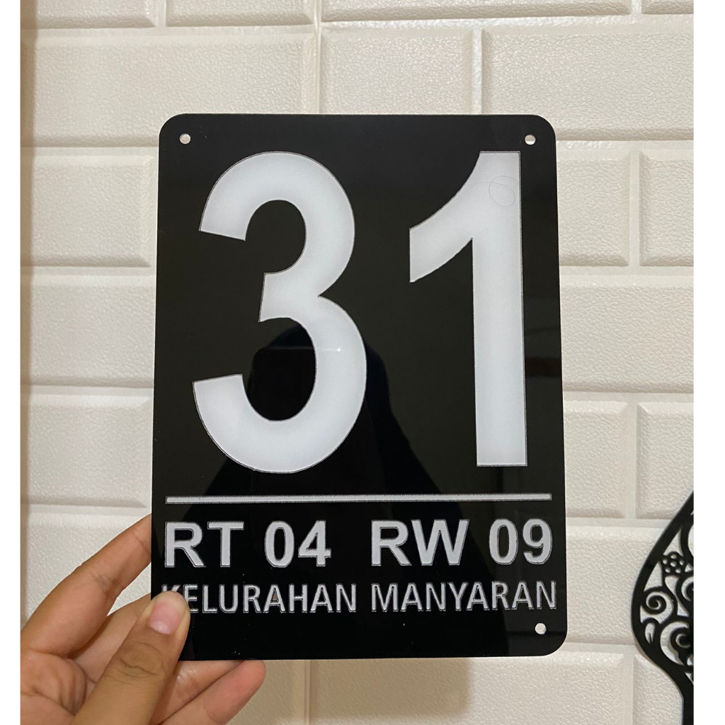Jual nomor Rumah Akrilik plat nomor rumah 20x15cm nama blok rumah ...