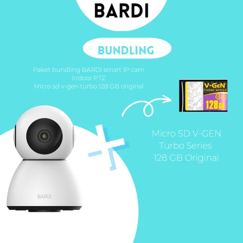 Jual BARDI Smart Indoor PTZ IP Camera CCTV + V-Gen Micro SD 128GB ...