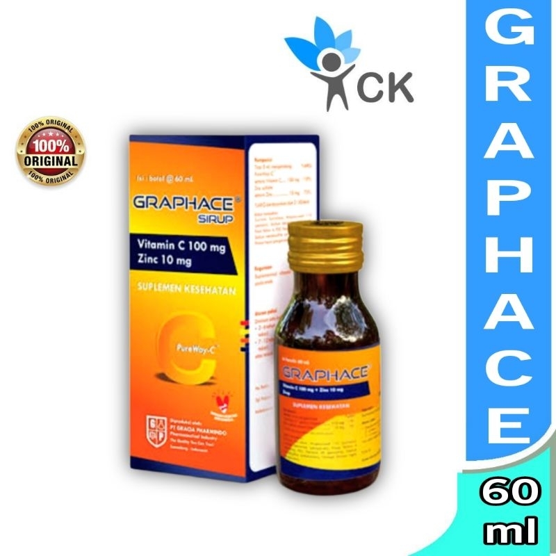 Jual GRAPHACE SYRUP BOTOL 60 ML- suplemen vitamin c dan zinc | Shopee ...