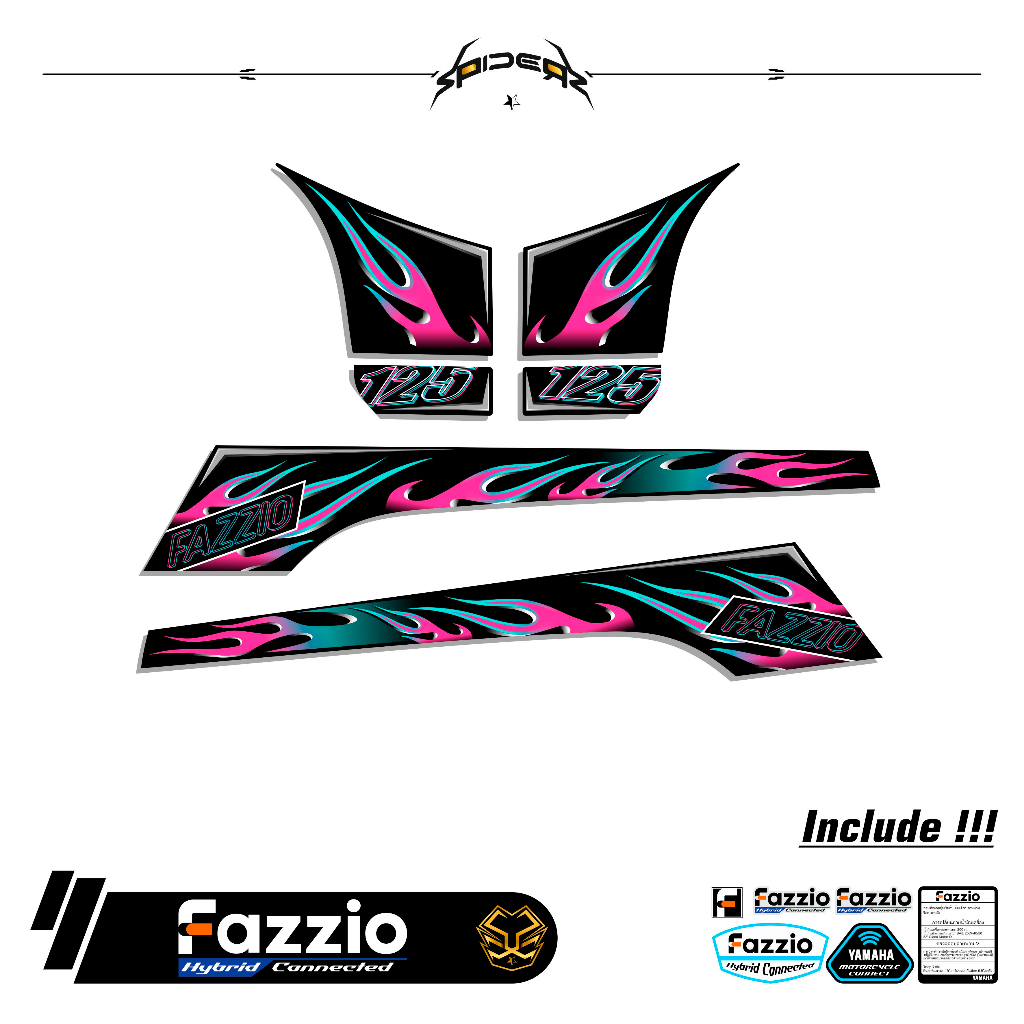Jual STRIPING FAZZIO MOTIF FZ5 API TRIBAL FIRE HOTWHELLS / YAMAHA FAZZIO STRIPE / STOCK DECALS ...