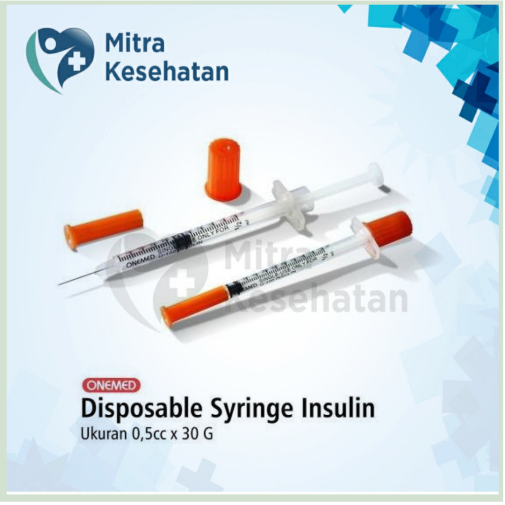 Jual Onemed spuit 0,5cc spuit 0,5ml ecer spuit insulin per pcs | Shopee ...