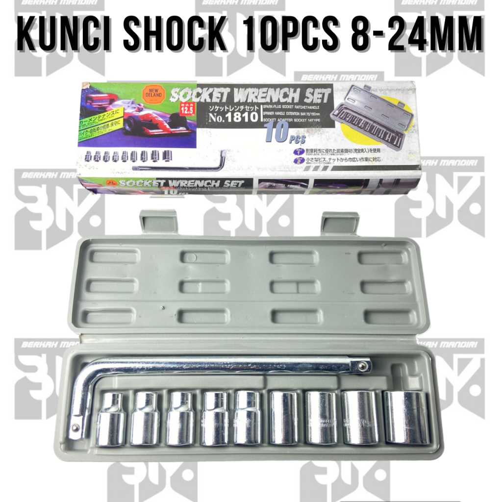 Jual Kunci Shock Set 10pcs 8-24MM New Deland Model Stang L - Kunci Sock ...
