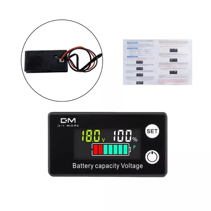 Jual Monitor Kapasitas Baterai 8sampai100v Battery Meter 12v 24v 48v Pengukur Indikator Tegangan ...