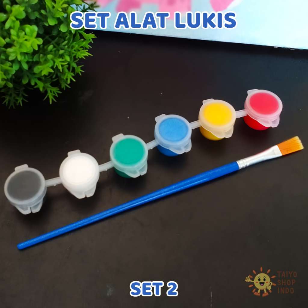 Jual TAIYO Color Painting Set Cat Air Alat Lukis 6 Warna Akrilik Kanvas ...