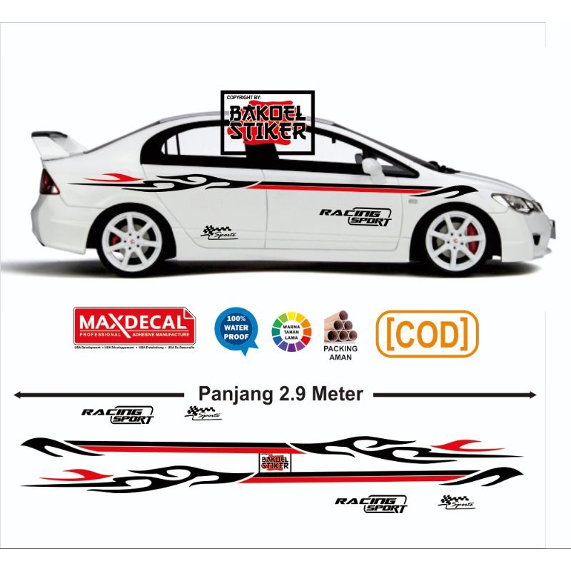 Jual Stiker Striping cutting tribal racing mobil toyota sedan honda ...
