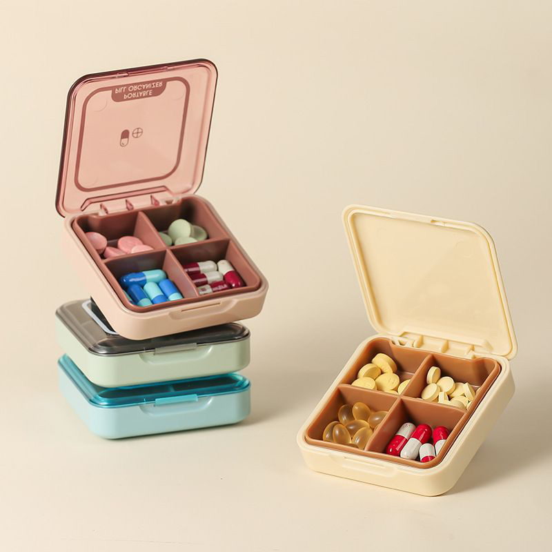 Jual KOTAK OBAT 4 SEKAT MINI PILL BOX DAILY MEDICINE KAPSUL TEMPAT OBAT ...