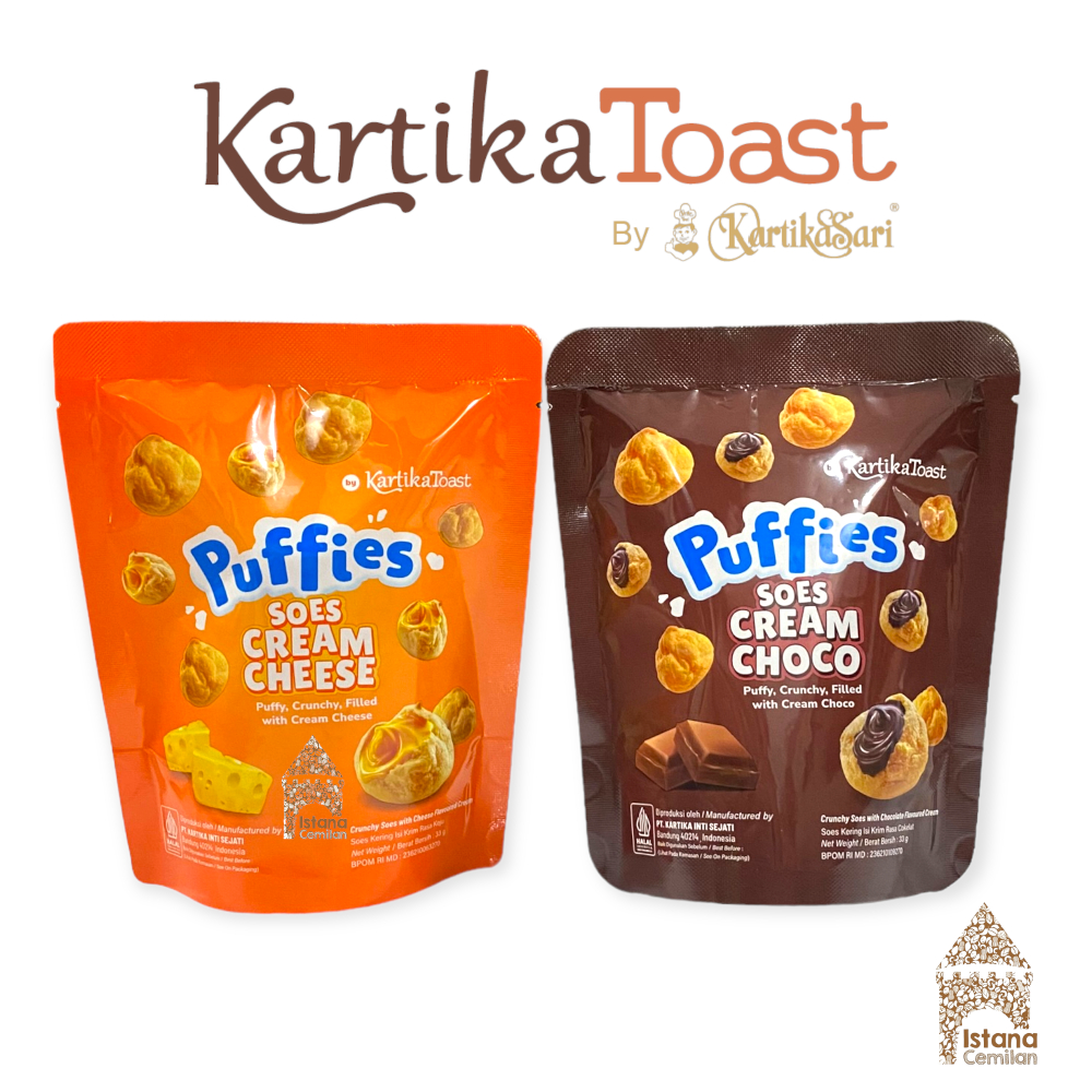 Jual Kartika Toast PUFFIES Soes Cream Cheese / Chocolate Crispy Puff ...