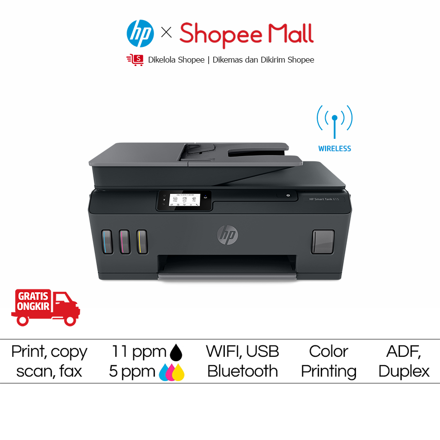 Jual HP Printer Smart Tank 615 (Print, Scan, Copy, Fax, ADV) Printer ...