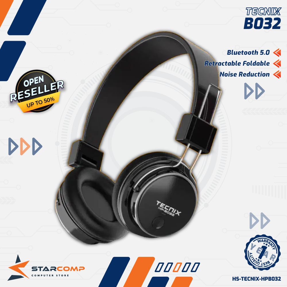 Jual Tecnix HP-B032 Headphone Wireless Bluetooth 5.0 Adjustable | Shopee Indonesia