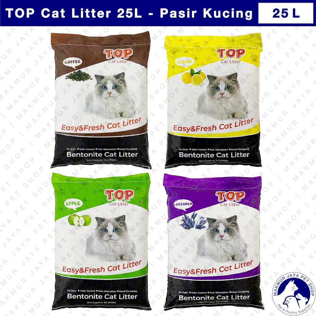Jual Pasir Kucing TOP Gumpal Wangi 25 Liter TOP Cat Litter | 25L 20kg ...