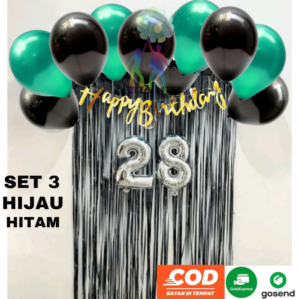 Jual [PAKET] Dekor Ulang Tahun Simple Balon Happy Birthday Dekor Simple ...
