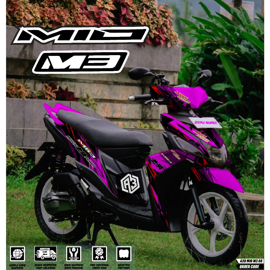 Jual (COD) Decal Sticker MIO M3 125 FullBody Stiker Dekal Mio M3 125 ...