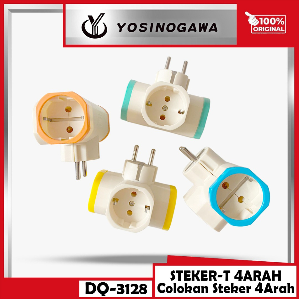 Jual YOSINOGAWA - Steker T Tembaga 4 Arah OK-9924 / Colokan 4 Arah | Shopee Indonesia