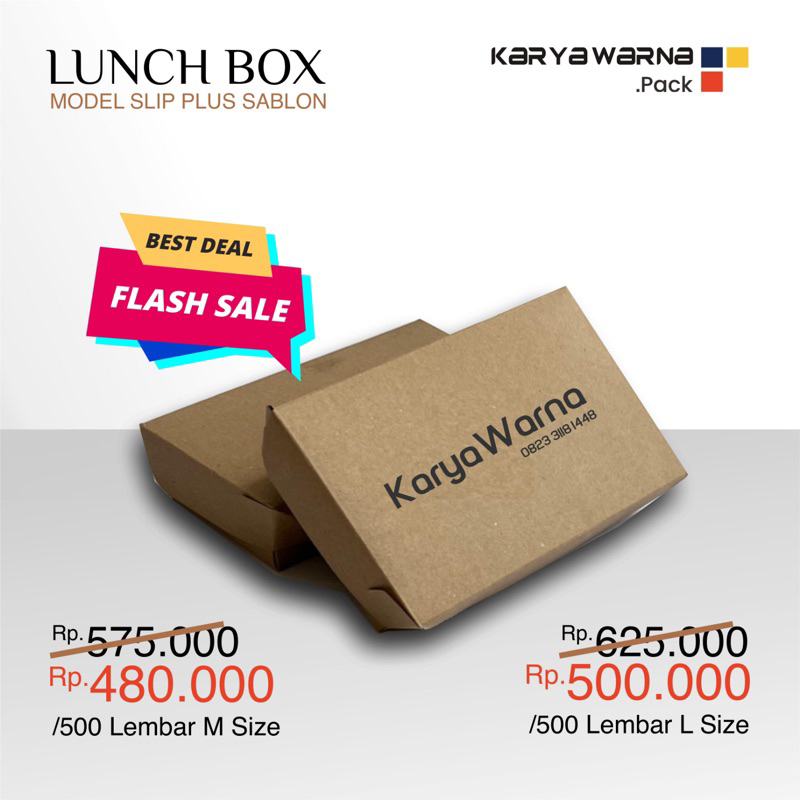 Jual Paper Lunch Box + Sablon 1 warna | Shopee Indonesia