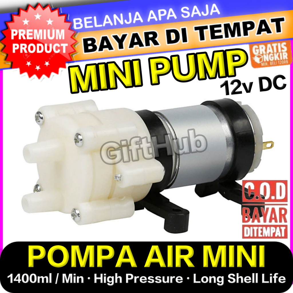 Jual Pompa Air Mini Aquarium Ikan Fish Tank 12 V Water Mini Pump 12v DC ...