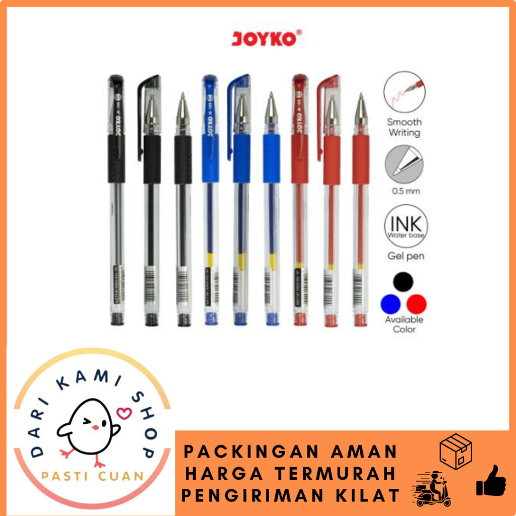 Jual JOYKO GEL PEN PULPEN PENA JK-100 0.5mm / 1 BOX (12PCS) | Shopee Indonesia