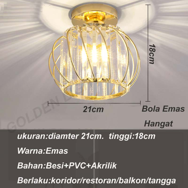 Jual Lampu kristal plafon rumah Lampu ceiling kristal kotak modern ...