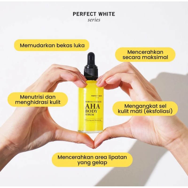 Jual PERFECT WHITE SERIES AHA Body Serum Whitening & Moisturizing | Shopee Indonesia