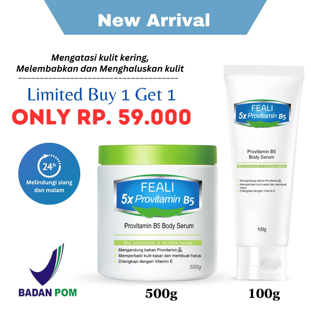 Jual BUY 1 GET 1 - [BPOM] FEALI 5X Provitamin B5 Body Serum - (500+100gr) | Shopee Indonesia