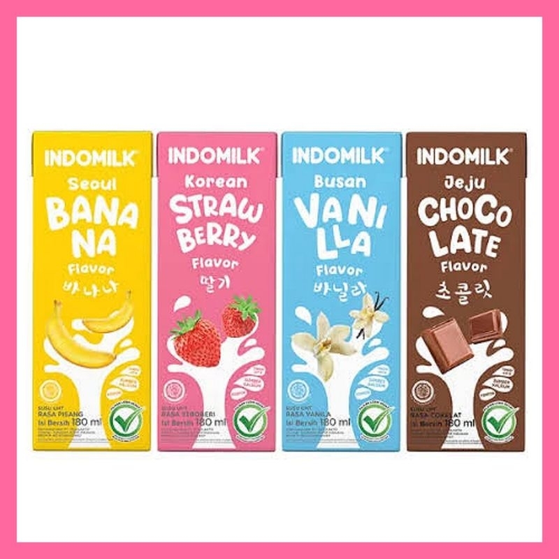 Jual susu uht indomilk korea cokelat stoberi kopi ubi vanila pisang ...