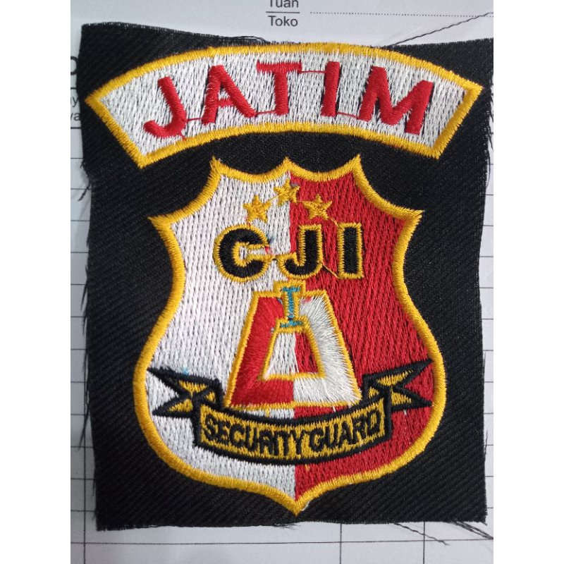 Jual BET BORDIR LOGO LAMBANG BUJP SATPAM CJI CENTRAL JASATAMA INDONESIA ...
