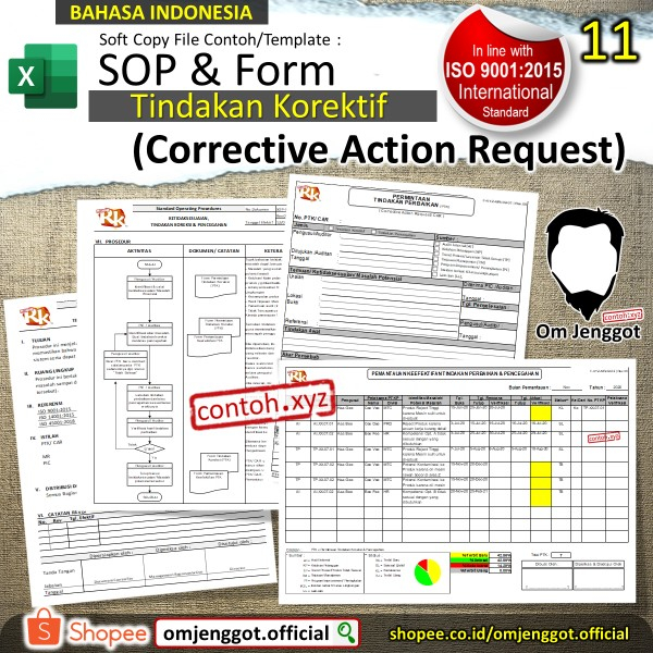 Jual [#11] Contoh SOP Tindakan Korektif, sesuai ISO 9001:2015, Bahasa ...
