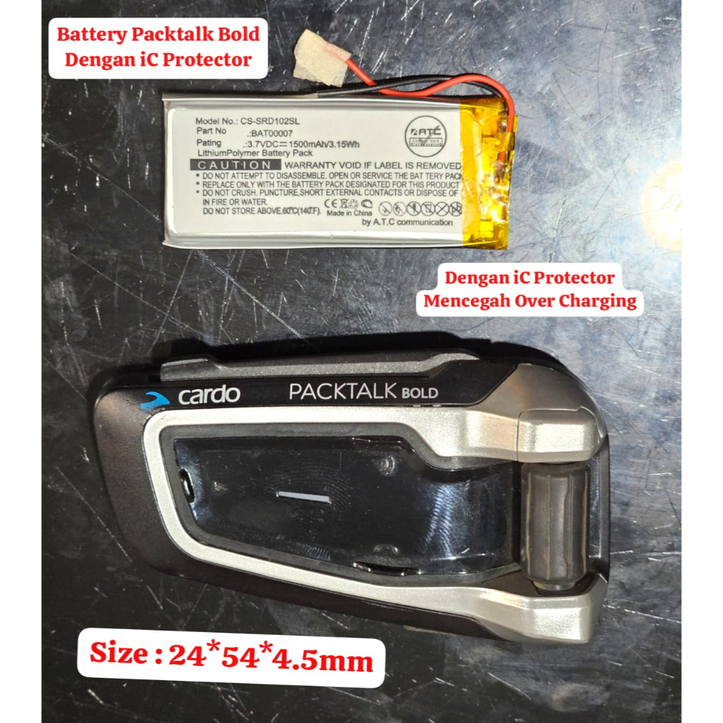 Jual Battery Cardo Packtalk Bold Black Sena Scala Rider Intercom ...