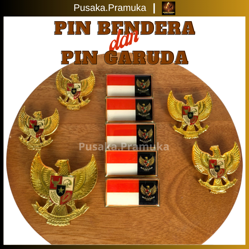 Jual Pin Bros Garuda dan Bendera Bahan kuningan Untuk Paskibra, PNS ...